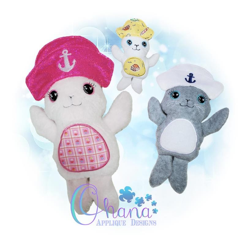 Sailor Seal Stuffie Embroidery Design - Ohana Applique Designs