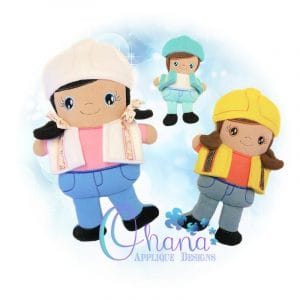 Construction Worker Stuffie Embroidery Design - Ohana Applique Designs