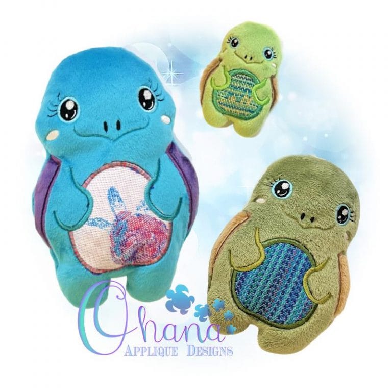 Terry Turtle Stuffie Embroidery Design - Ohana Applique Designs