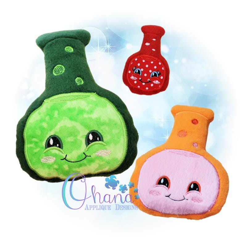 Round Bottom Flask Stuffie Embroidery Design - Ohana Applique Designs