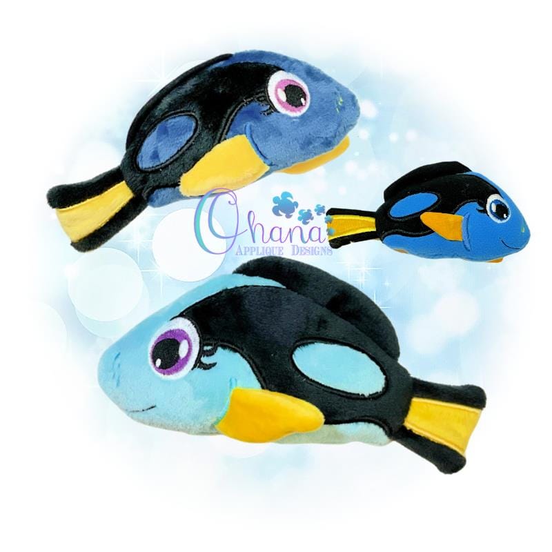 Regal Blue Tang Stuffie Embroidery Design - Ohana Applique Designs