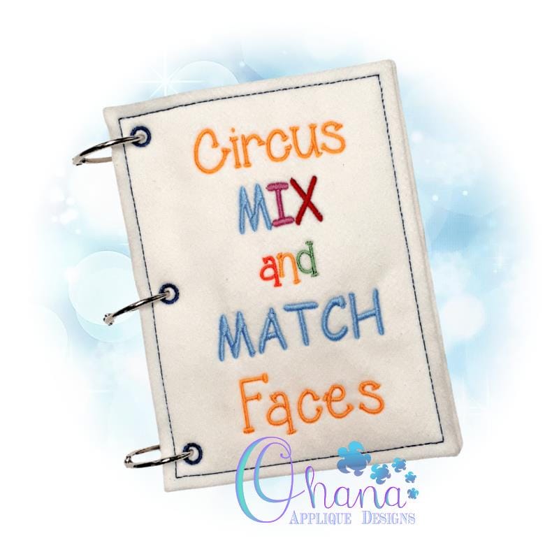 Circus Mix and Match Faces Quiet Book - Ohana Applique Designs