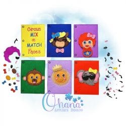 Circus Mix and Match Faces Quiet Book - Ohana Applique Designs