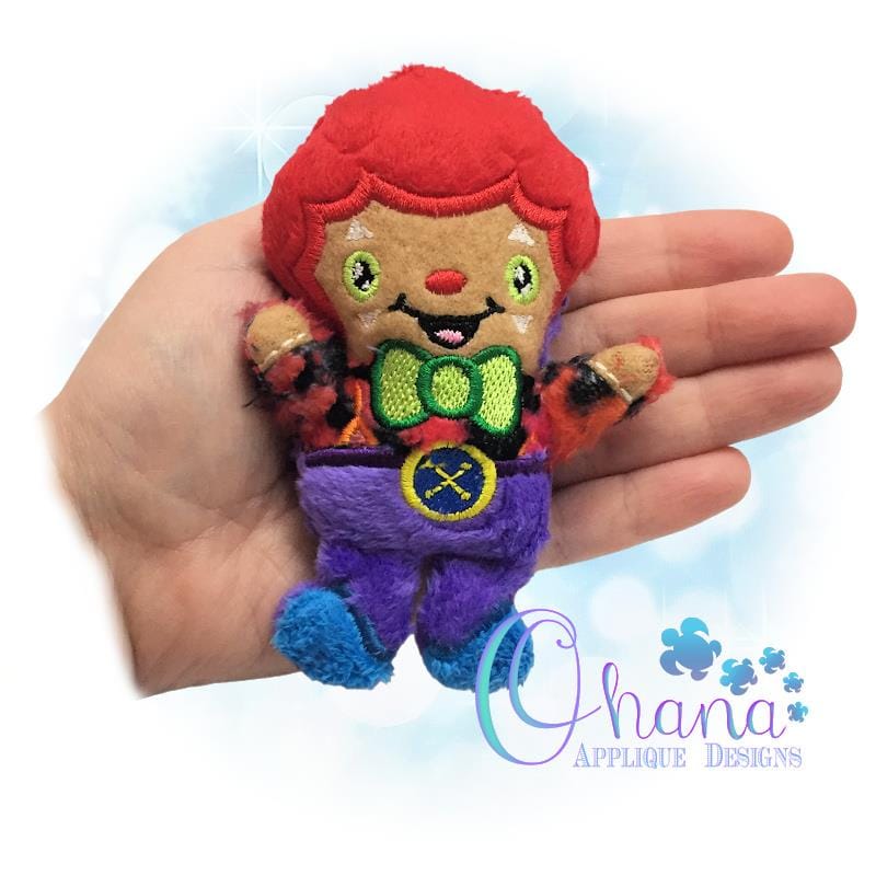 Clown Stuffie Embroidery Design - Ohana Applique Designs