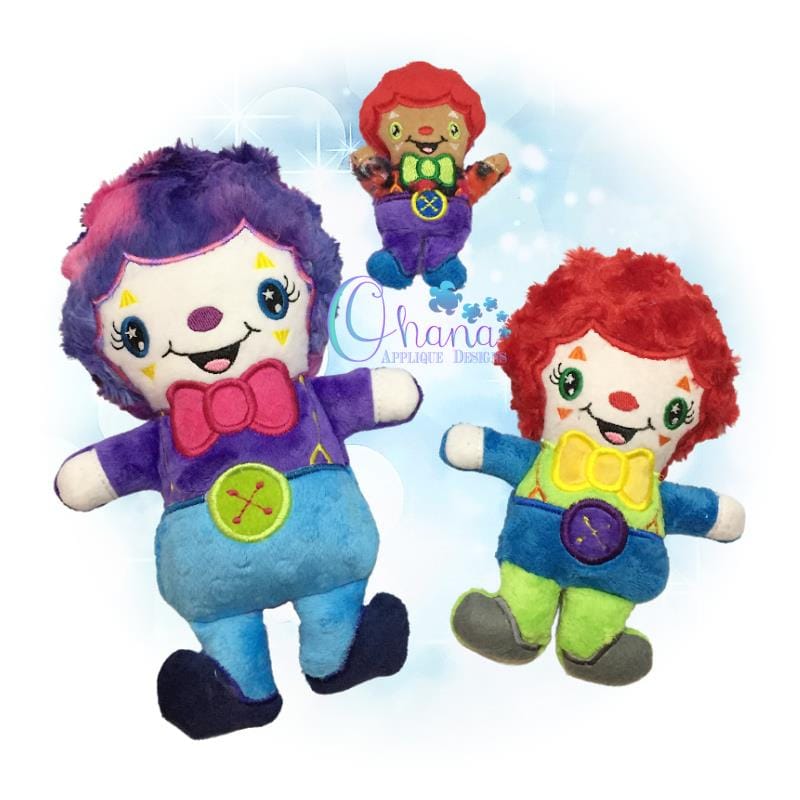 Clown Stuffie Embroidery Design - Ohana Applique Designs