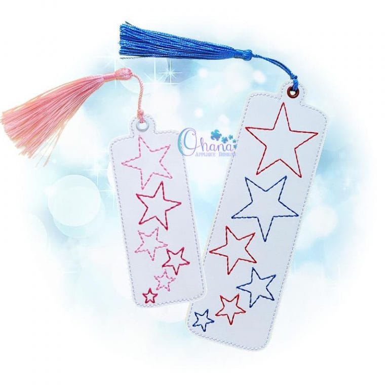 Star Bookmark Embroidery Design - Ohana Applique Designs