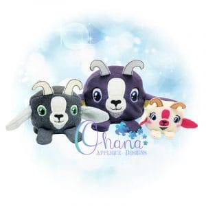 Ball Goat Stuffie Embroidery Design - Ohana Applique Designs