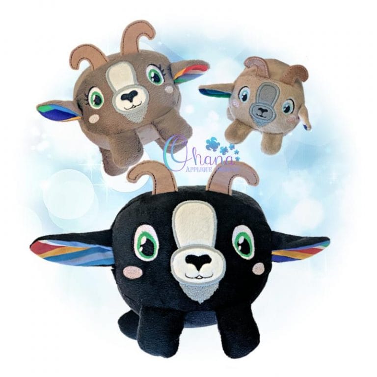Ball Goat Stuffie Embroidery Design - Ohana Applique Designs