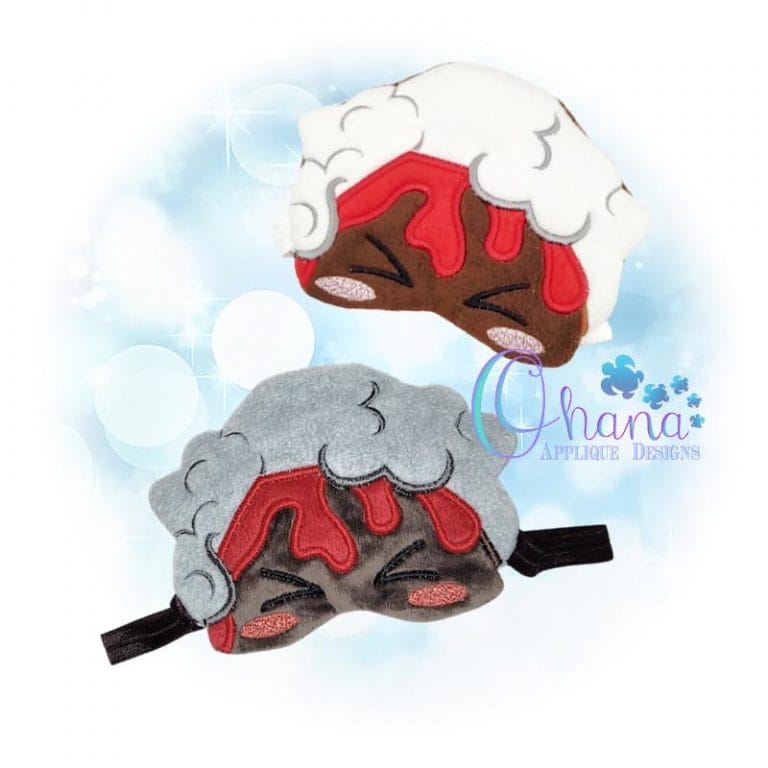 Volcano Sleep Mask Embroidery Design - Ohana Applique Designs