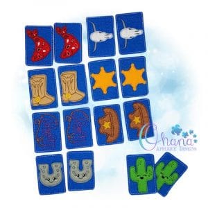 Western Matching Card Game - Ohana Applique Designs