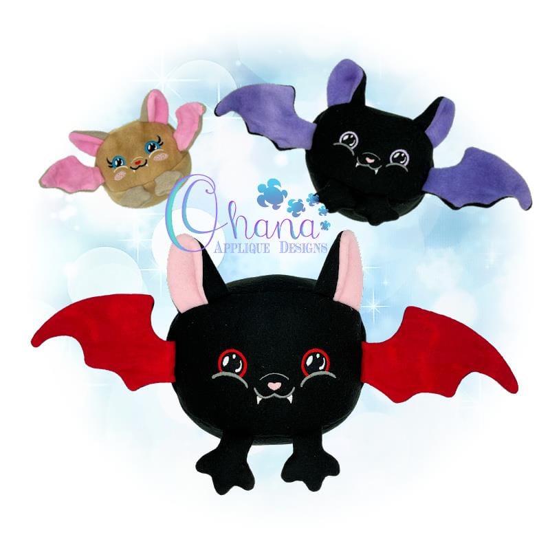 Ball Bat Stuffie Embroidery Design - Ohana Applique Designs