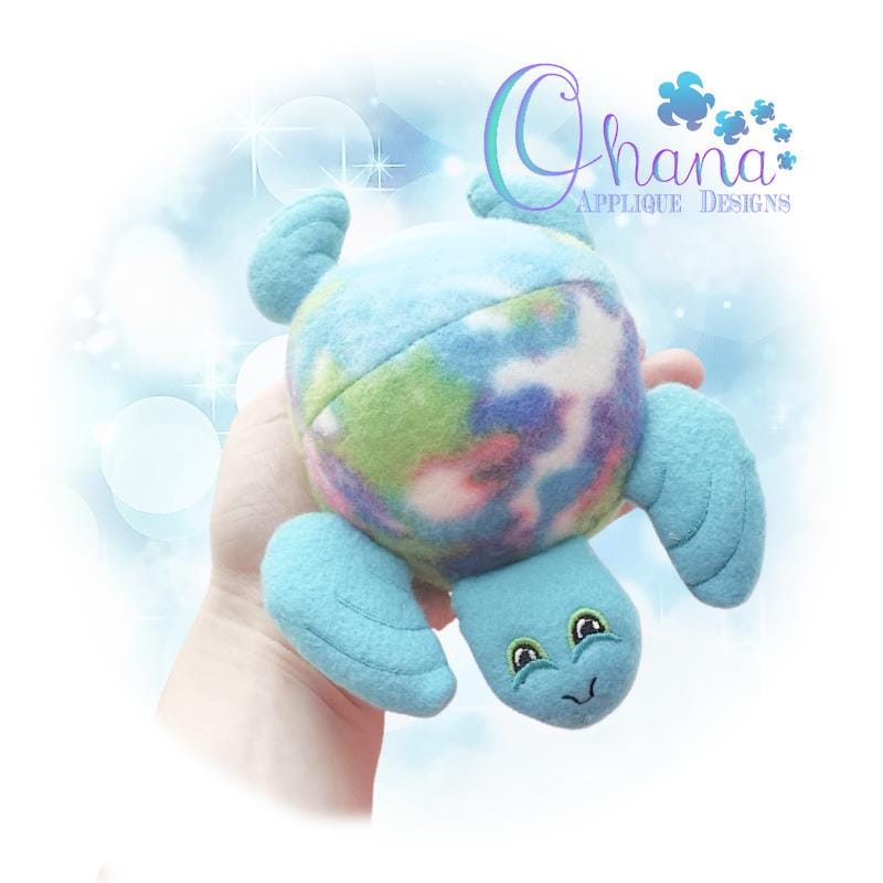 Ball Turtle Stuffie Embroidery Design - Ohana Applique Designs