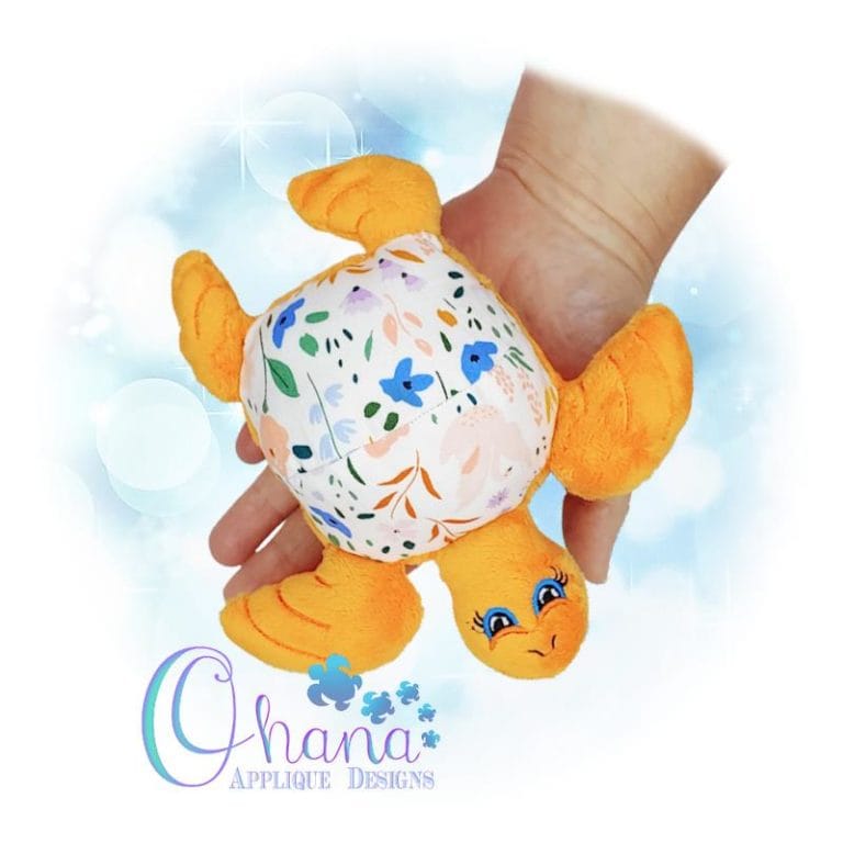 Ball Turtle Stuffie Embroidery Design - Ohana Applique Designs