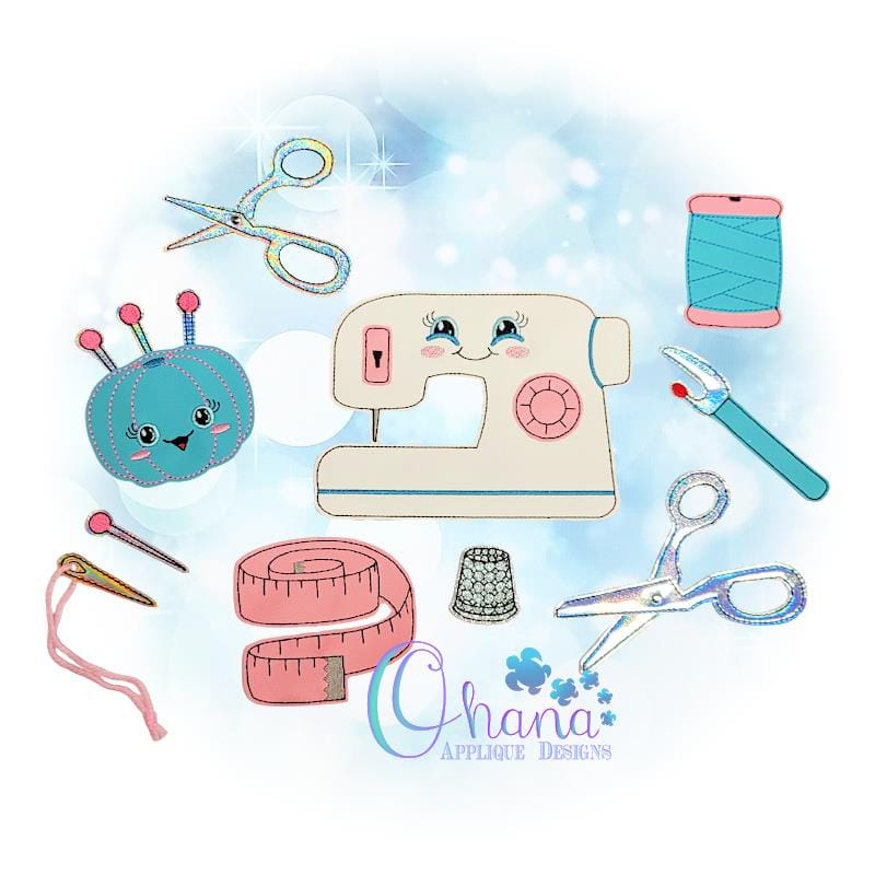 Sewing Play Set Embroidery Design - Ohana Applique Designs