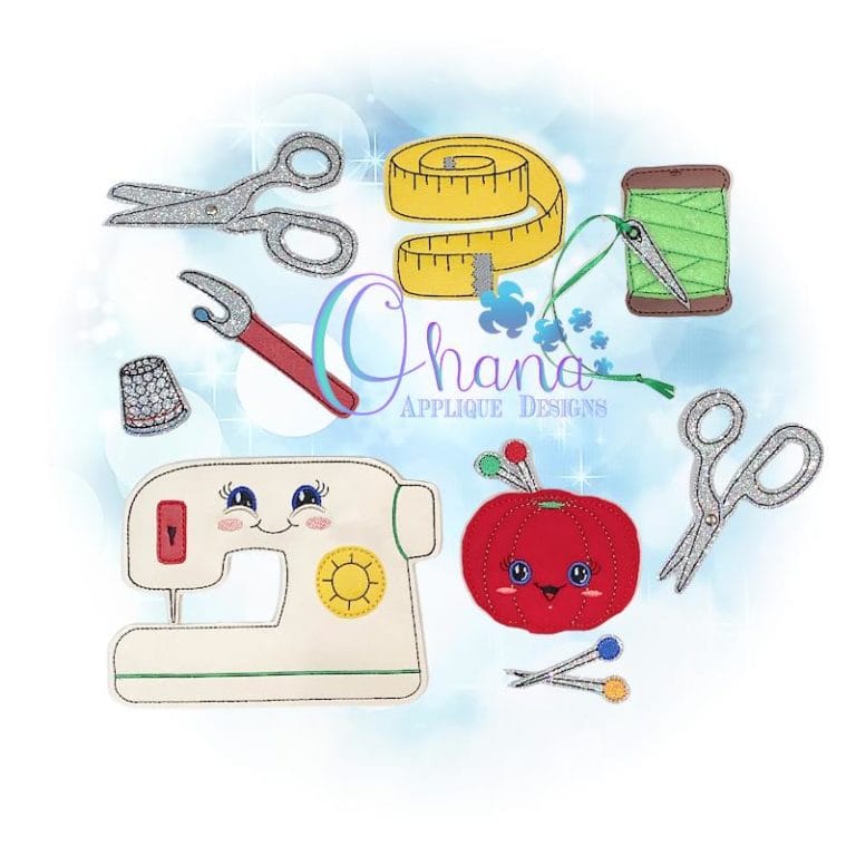 Sewing Play Set Embroidery Design - Ohana Applique Designs