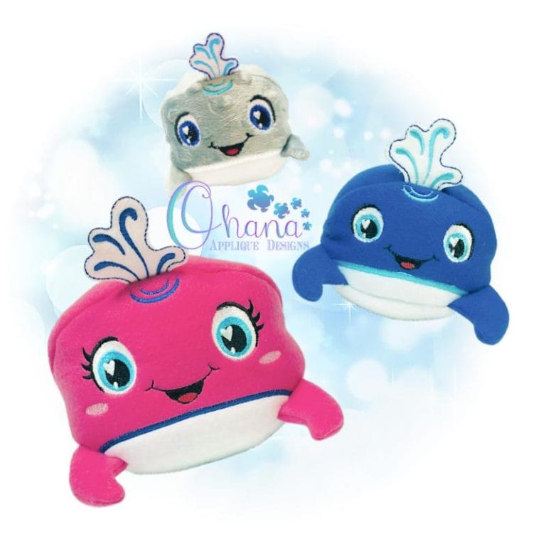 Ball Whale Stuffie Embroidery Design - Ohana Applique Designs