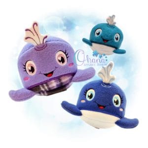 Ball Whale Stuffie Embroidery Design - Ohana Applique Designs