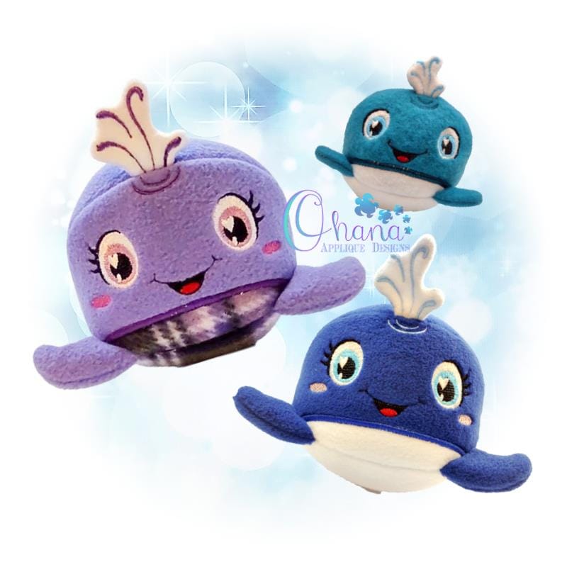 Ball Whale Stuffie Embroidery Design - Ohana Applique Designs