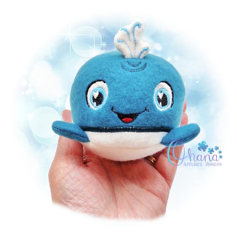 Ball Whale Stuffie Embroidery Design - Ohana Applique Designs