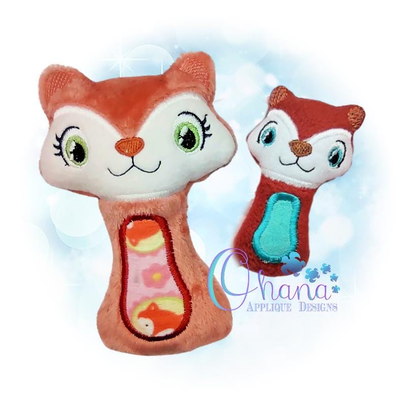 Fox Rattle Embroidery Design- Ohana Applique Designs