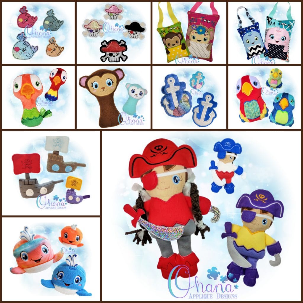 Pirate Week Bundle Embroidery Designs - Ohana Applique Designs