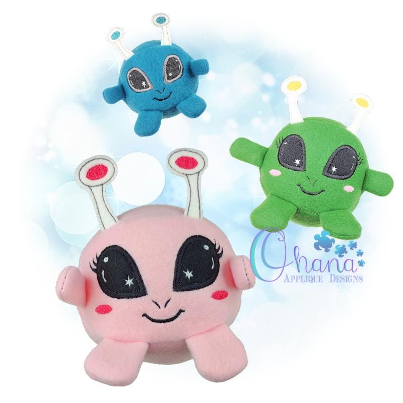 Ball Alien Stuffie Embroidery Design - Ohana Applique Designs