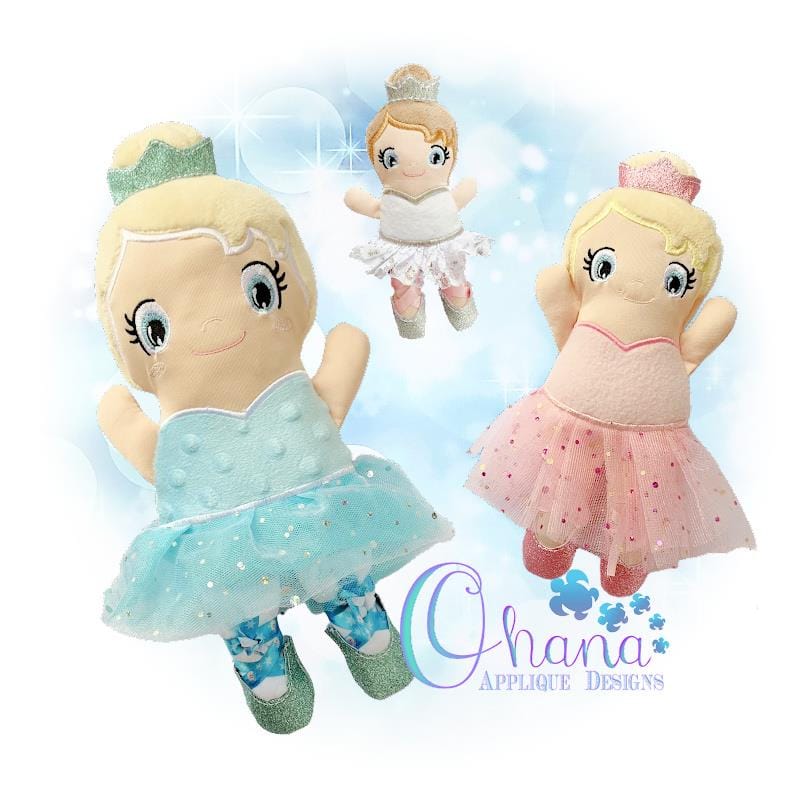 Ballerina Stuffie Embroidery Design - Ohana Applique Designs