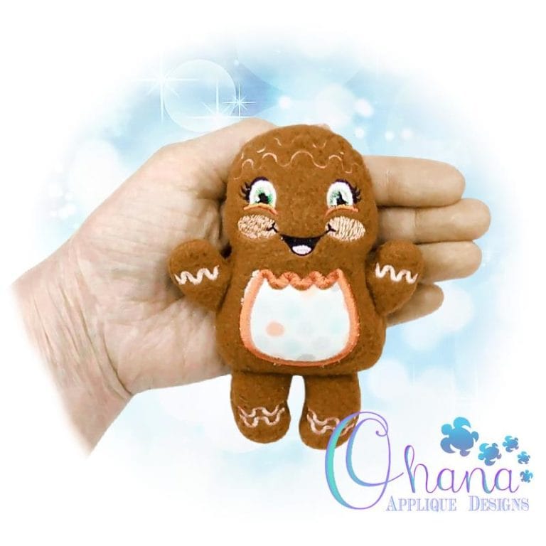 Noel Gingerbread Stuffie Embroidery Design - Ohana Applique Designs