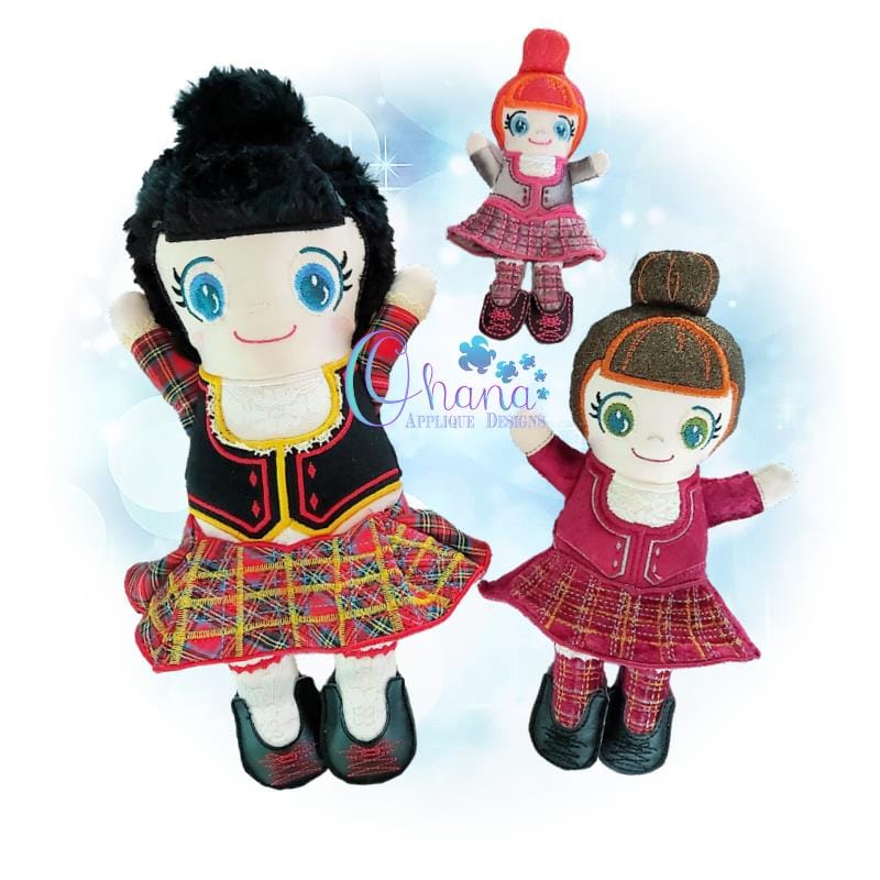 Highland Dancer Stuffie Embroidery Design - Ohana Applique Designs