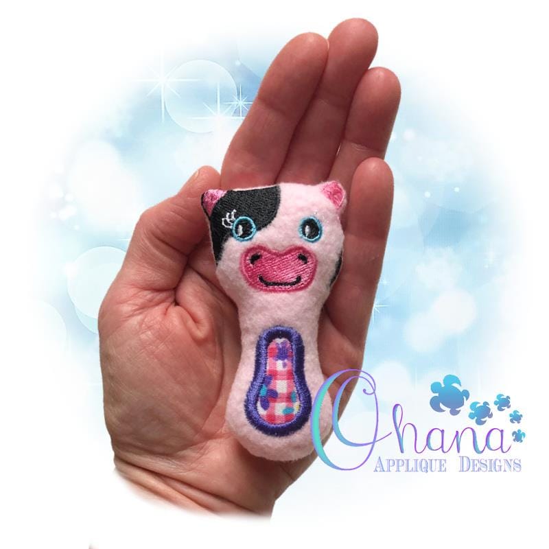 Cow Rattle Embroidery Design- Ohana Applique Designs