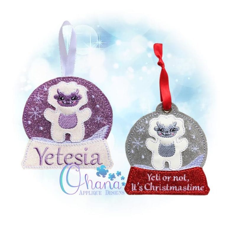 Yeti Ornament Embroidery Design- Ohana Applique Designs