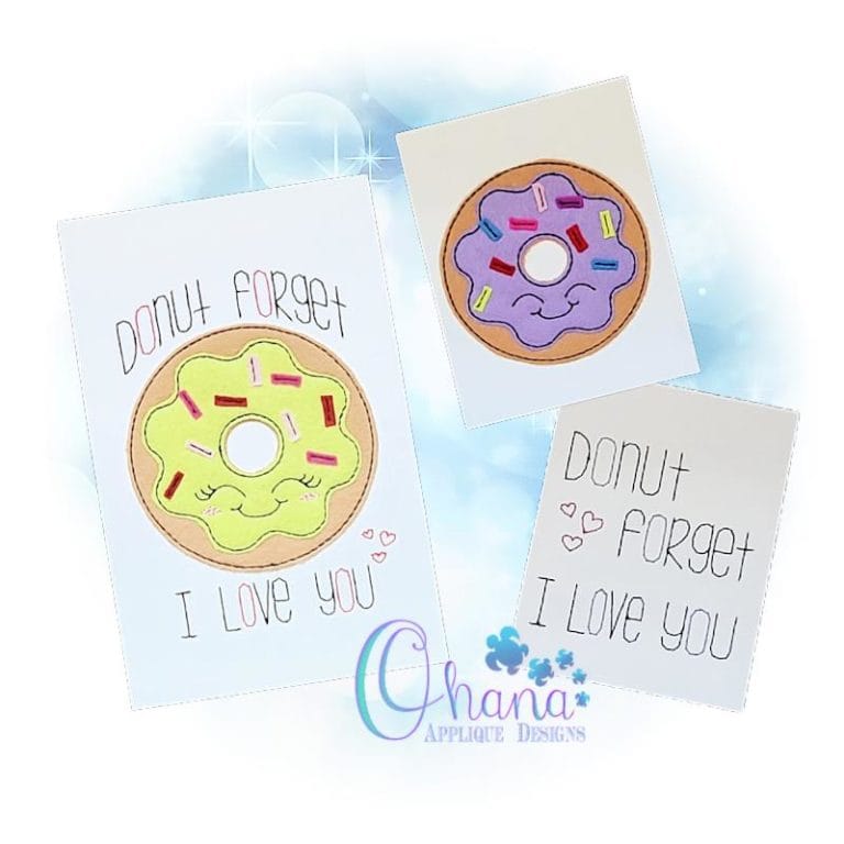 Donut Forget Card Design - Ohana Applique Designs