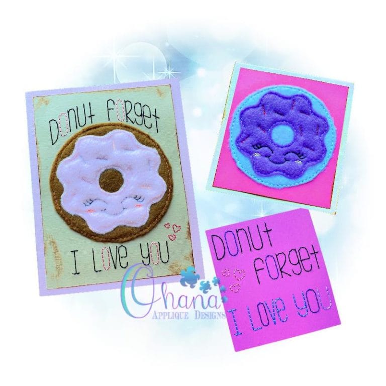 Donut Forget Card Design - Ohana Applique Designs