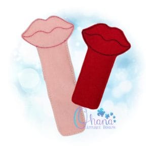 Kissing Lips Bookmark Embroidery Design - Ohana Applique Designs