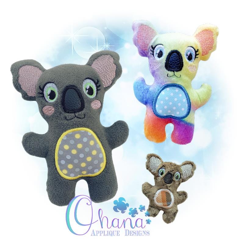 Konnie Koala Stuffie Embroidery Design - Ohana Applique Designs