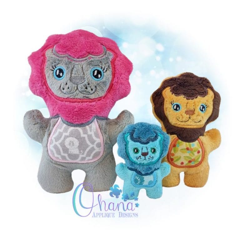 Lukas Lion Stuffie Embroidery Design - Ohana Applique Designs