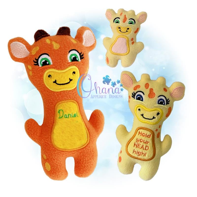 Gordie Giraffe Stuffie Embroidery Design - Ohana Applique Designs