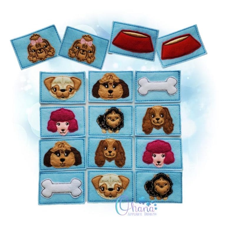 Dog Matching Card Game - Ohana Applique Designs