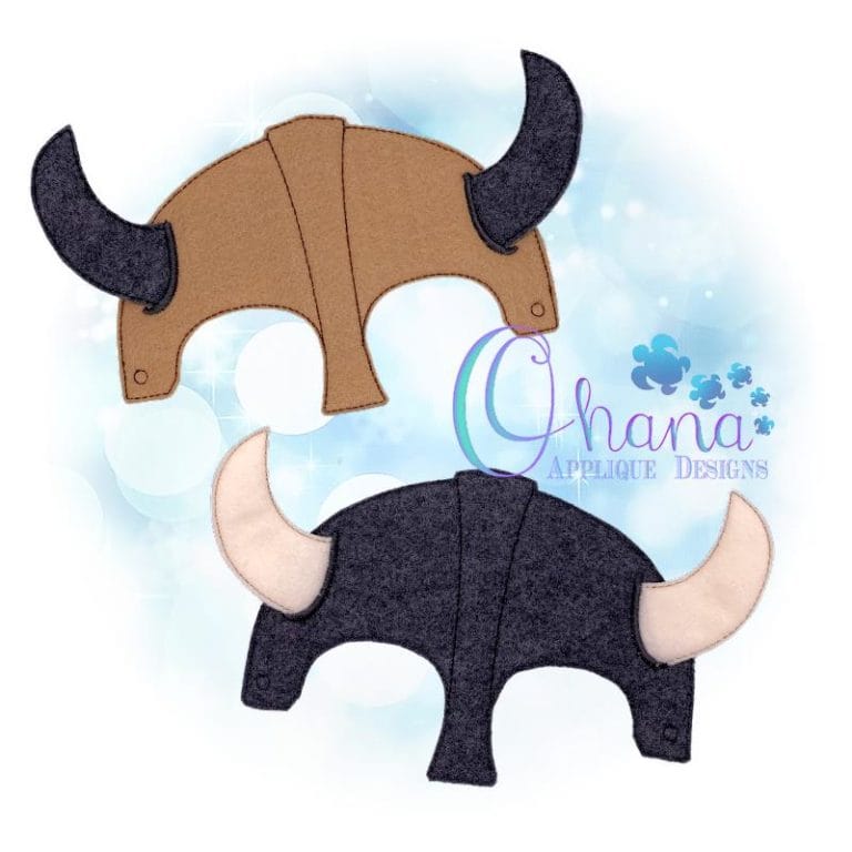 Viking Helmet Mask Band Embroidery Design - Ohana Applique Designs