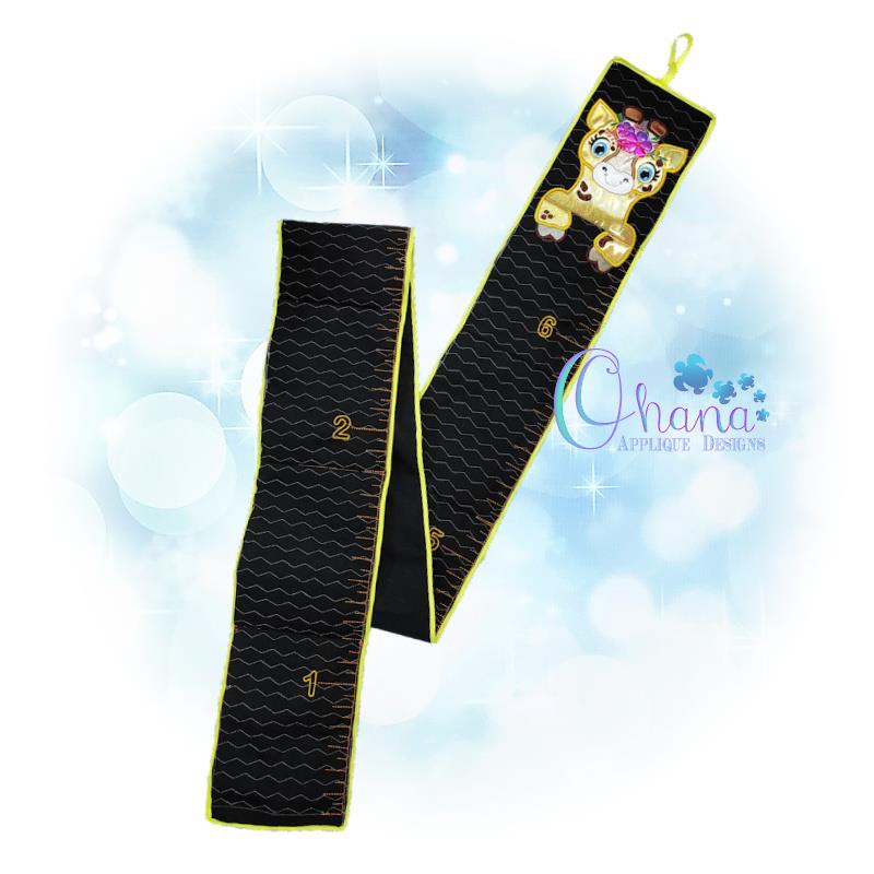 Giraffe Growth Chart Embroidery - Ohana Applique Designs