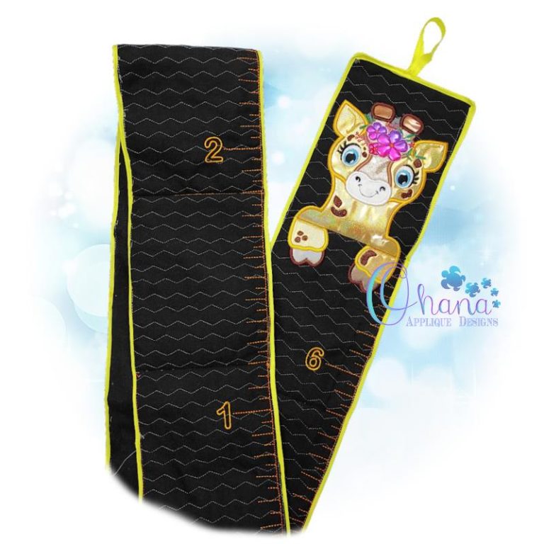 Giraffe Growth Chart Embroidery - Ohana Applique Designs