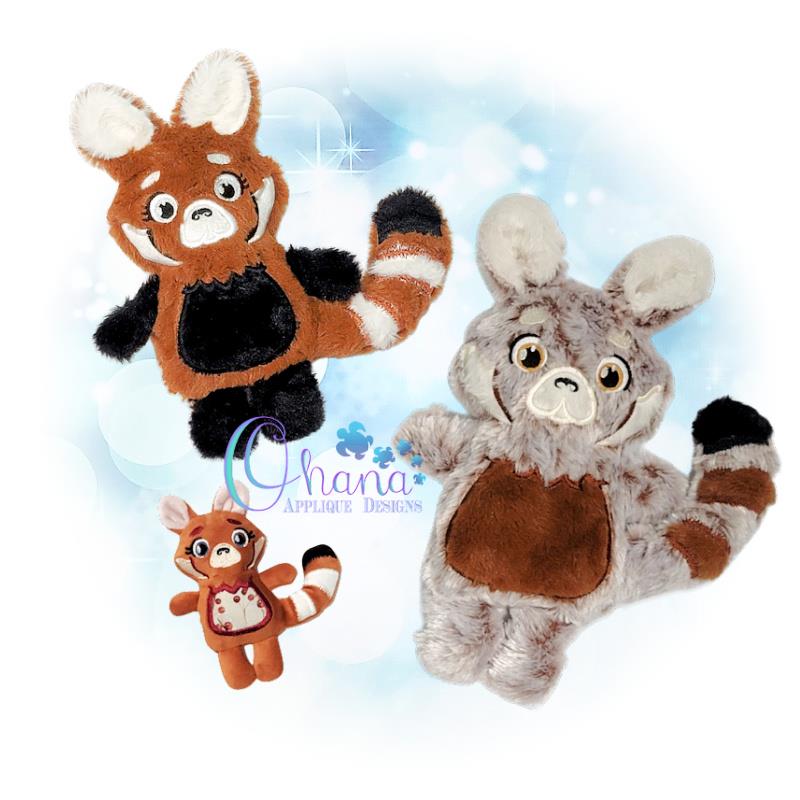 Reese Red Panda Stuffie Embroidery Design - Ohana Applique Designs