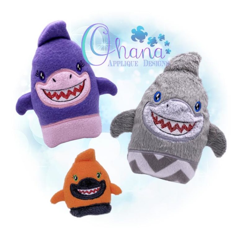 Shark Eggie Stuffie Embroidery Design - Ohana Applique Designs