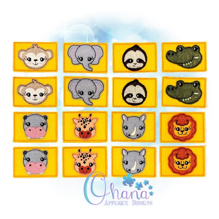 Zoo Matching Card Game - Ohana Applique Designs