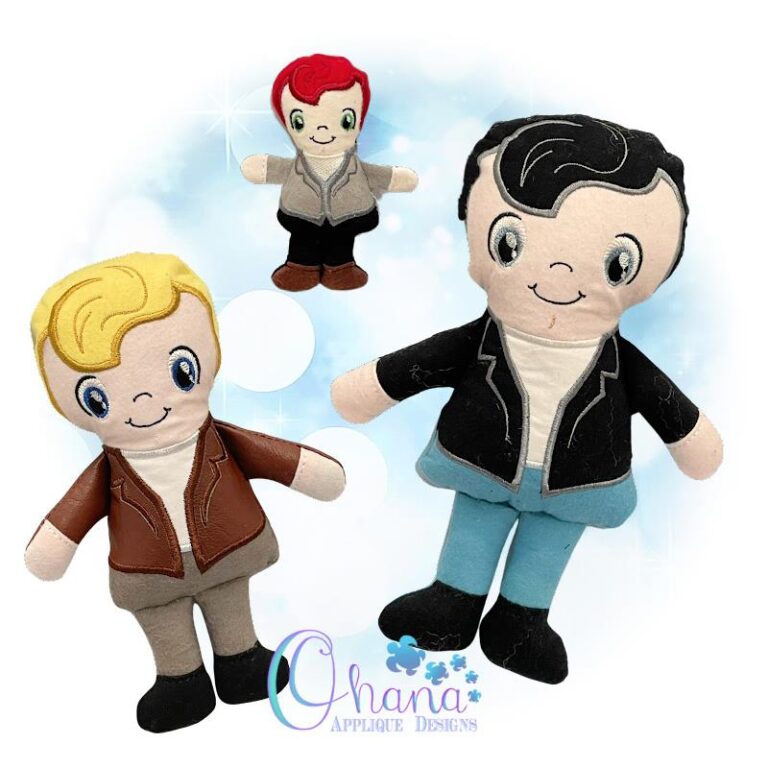 Fifties Boy Stuffie Embroidery- Ohana Applique Designs