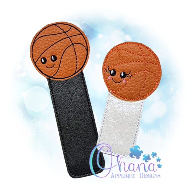 Basketball Bookmark Embroidery Design - Ohana Applique Designs