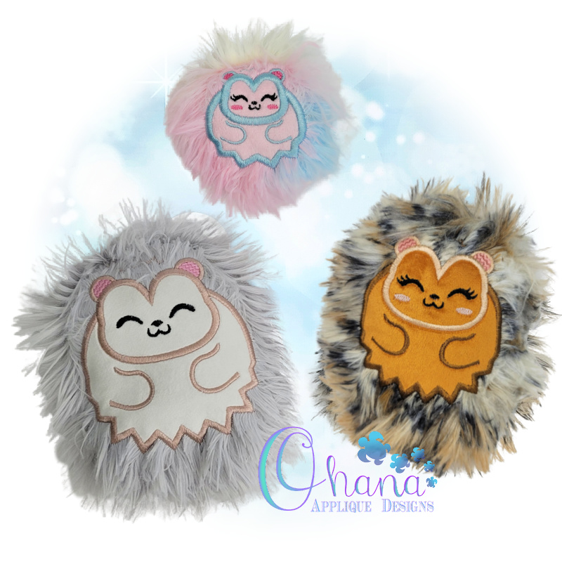 Sleepy Hedgehog Eggie Stuffie Embroidery - Ohana Applique Designs