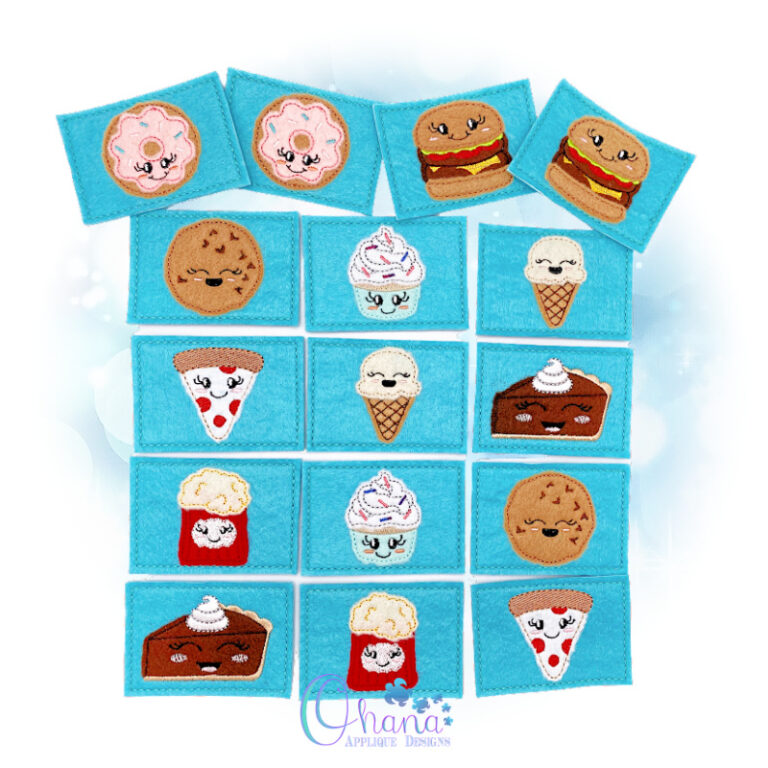 Junk Food Matching Card Game - Ohana Applique Designs