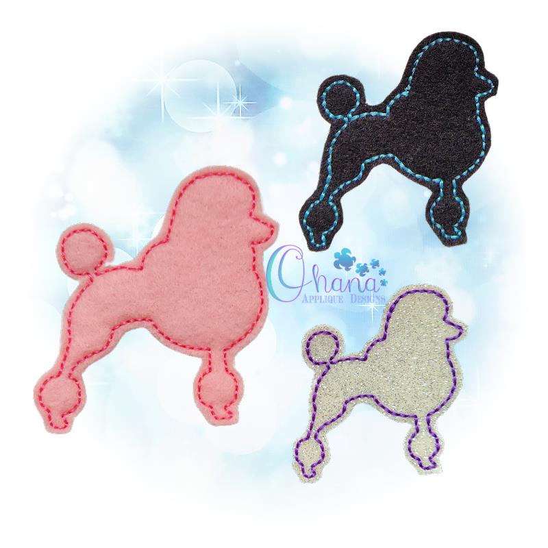 Poodle Feltie Embroidery Design - Ohana Applique Designs
