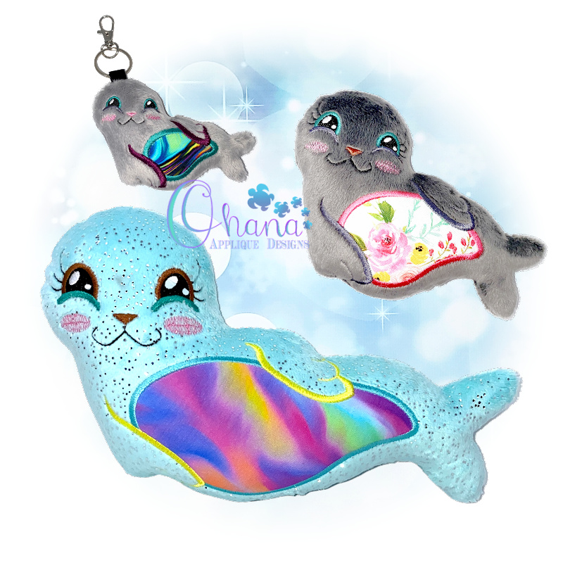 Sara Seal Stuffie Embroidery Design- Ohana Applique Designs